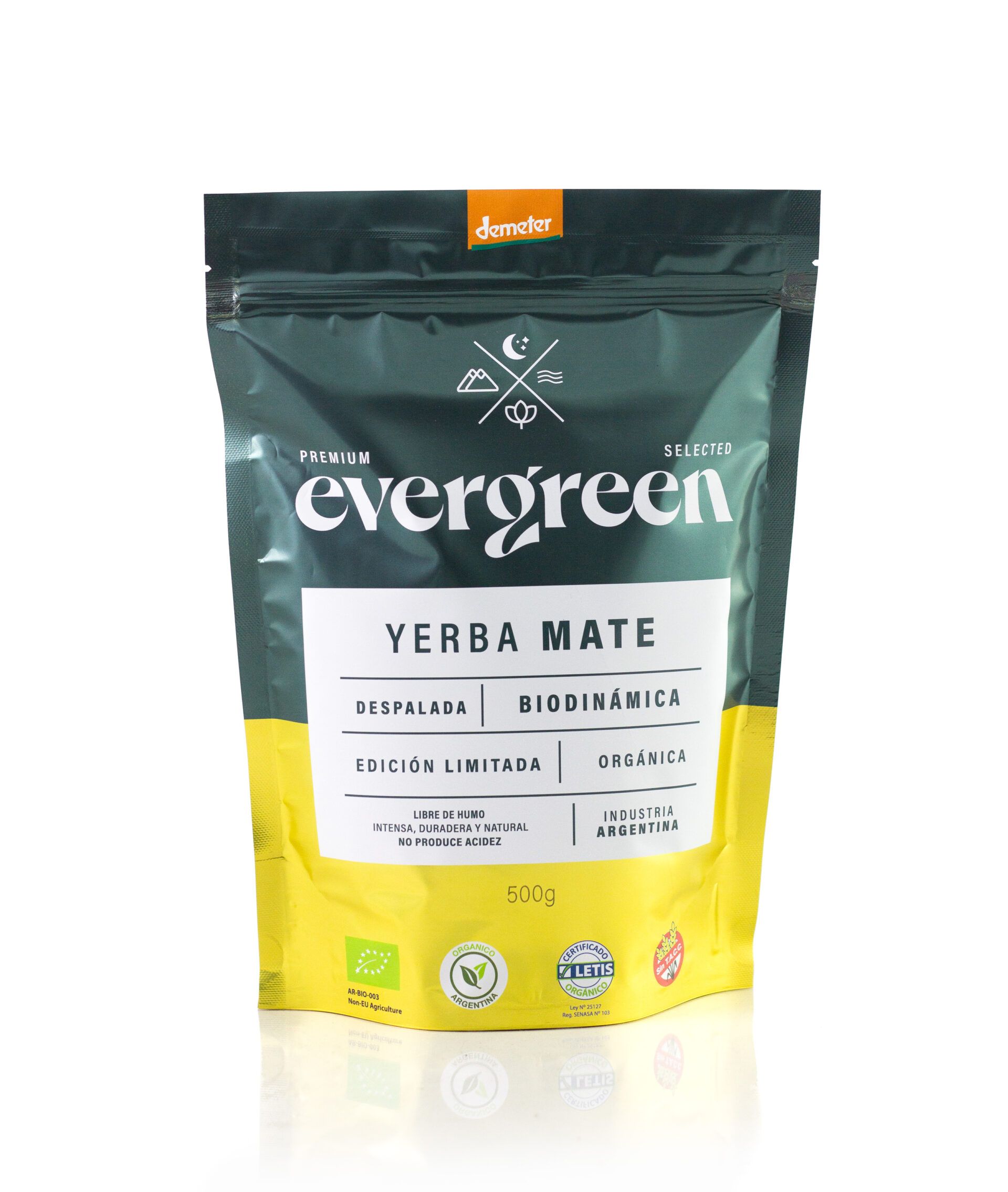 Yerba Mate Evergreen - Despalada - Orgánica - Biodinámica - Mate Electrico